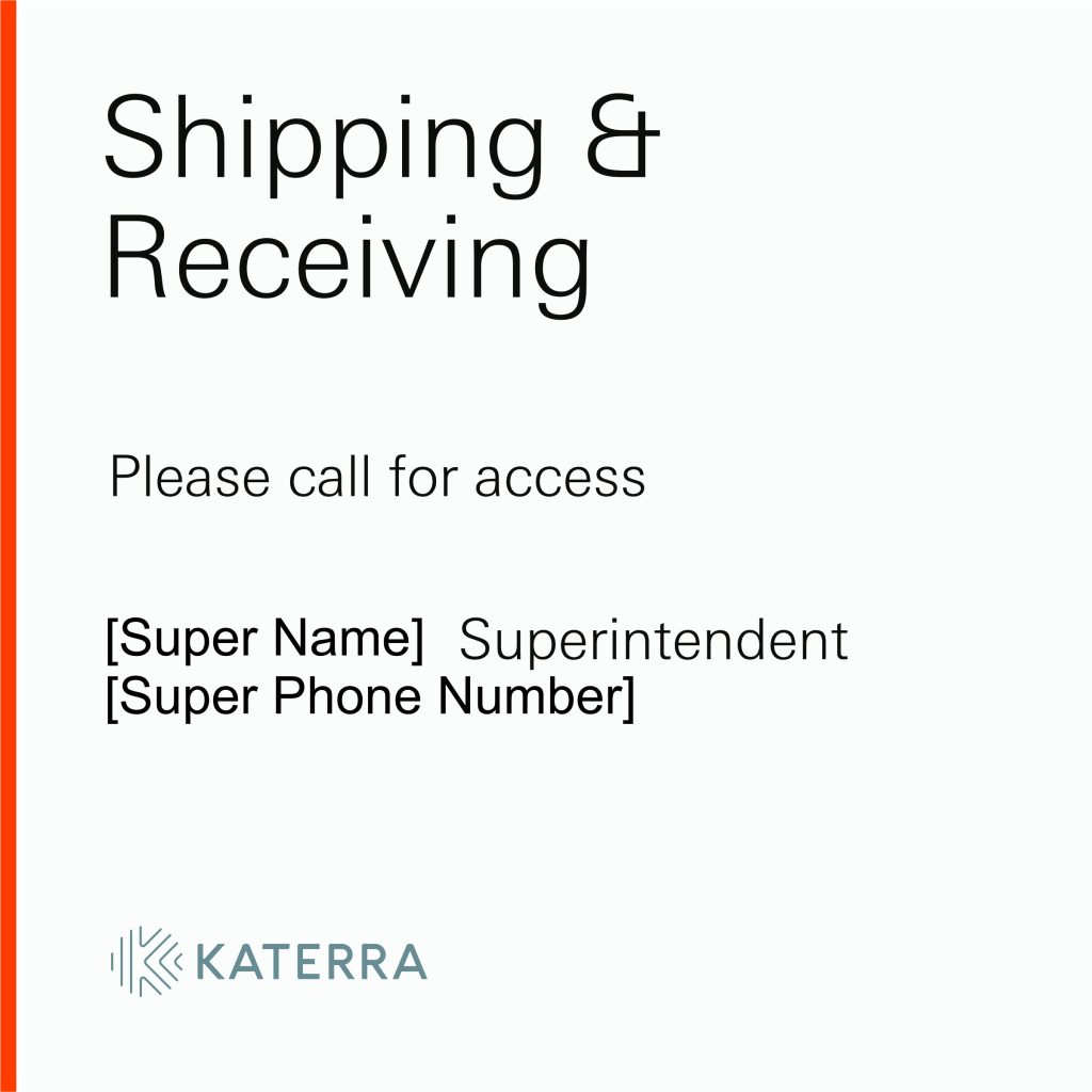 Shipping and Receiving Sign – Katerra Signage Shop